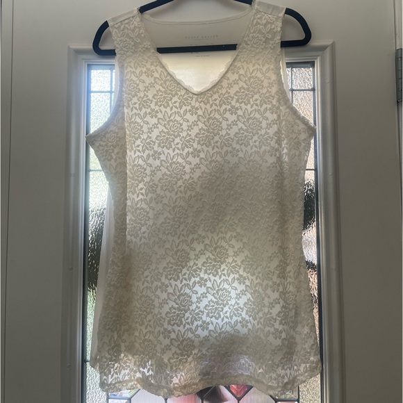 Susan Graver | Tops | Lovely Susan Graver Elegant White Lacy Tank Top ...